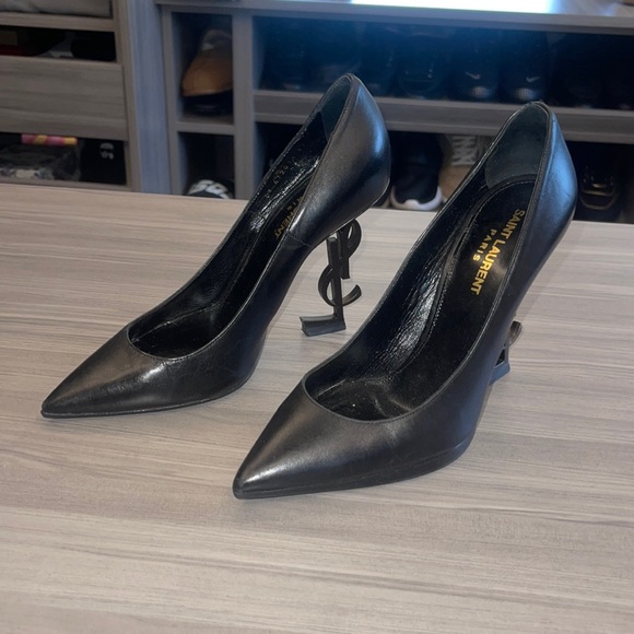 Yves Saint Laurent | Shoes | Original Ysl Black Logo Heel | Poshmark